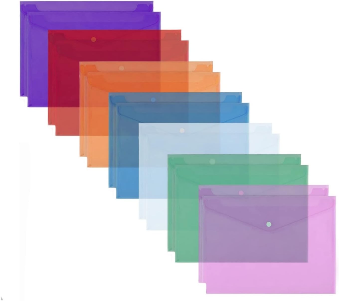 14 Pcs A4 Plastic Wallets File Folders Stationary Document Folders with ...