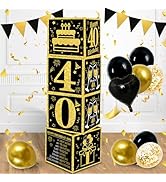 Amazon.com: TONIFUL 4 Pcs 40th Birthday Decorations Boxes for Men Women ...