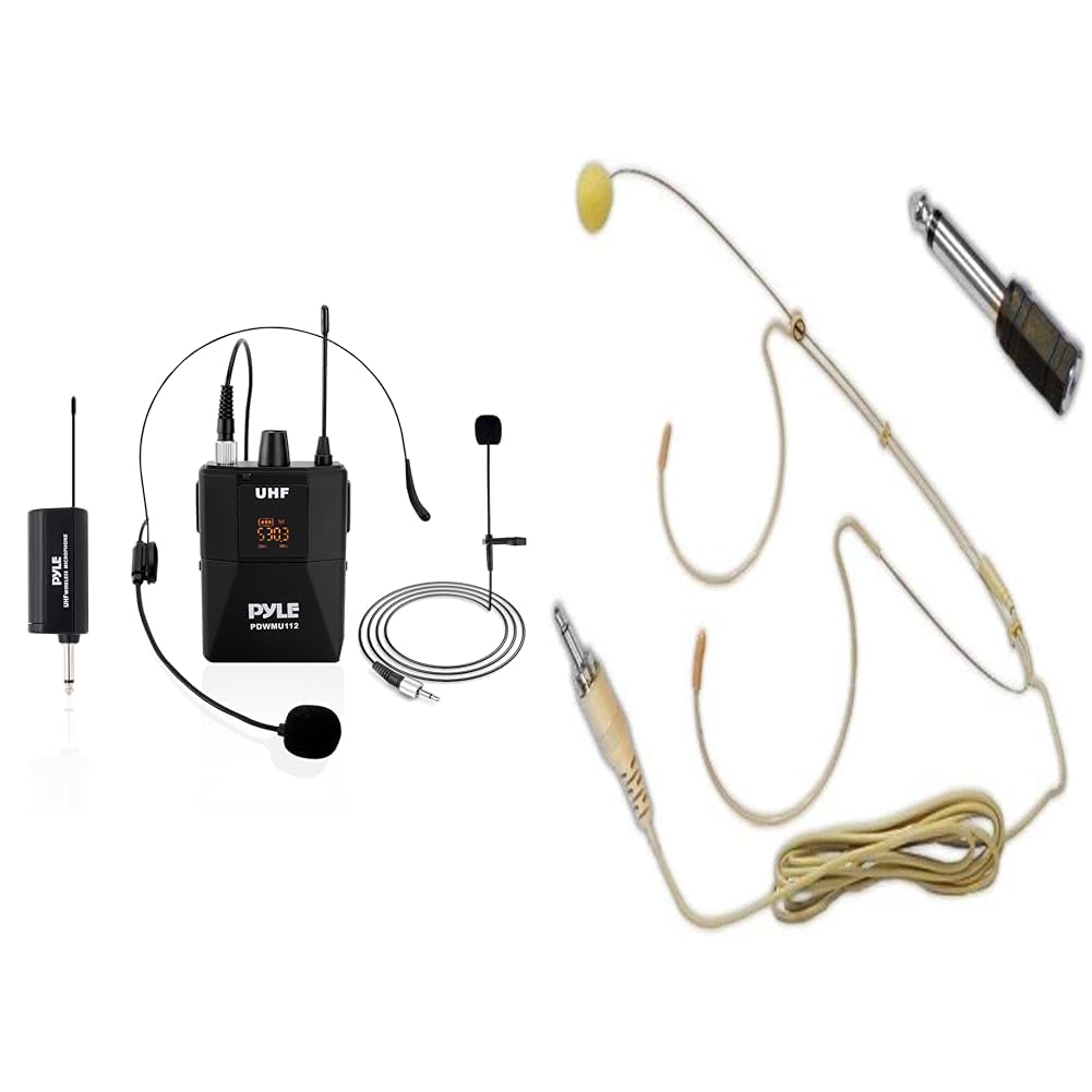 Amazon.com: Pyle UHF Wireless Microphone System Kit with Headset ...