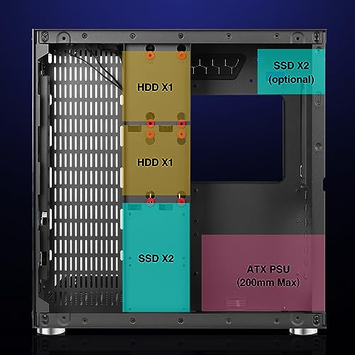 Snapklik.com : GIM ATX Gaming PC Case, 270 Full View Tempered Glass ...
