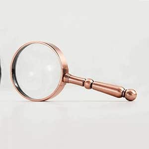 Amazon.com: Suuim Magnifying Glass 10X Antique Copper Handheld with ...