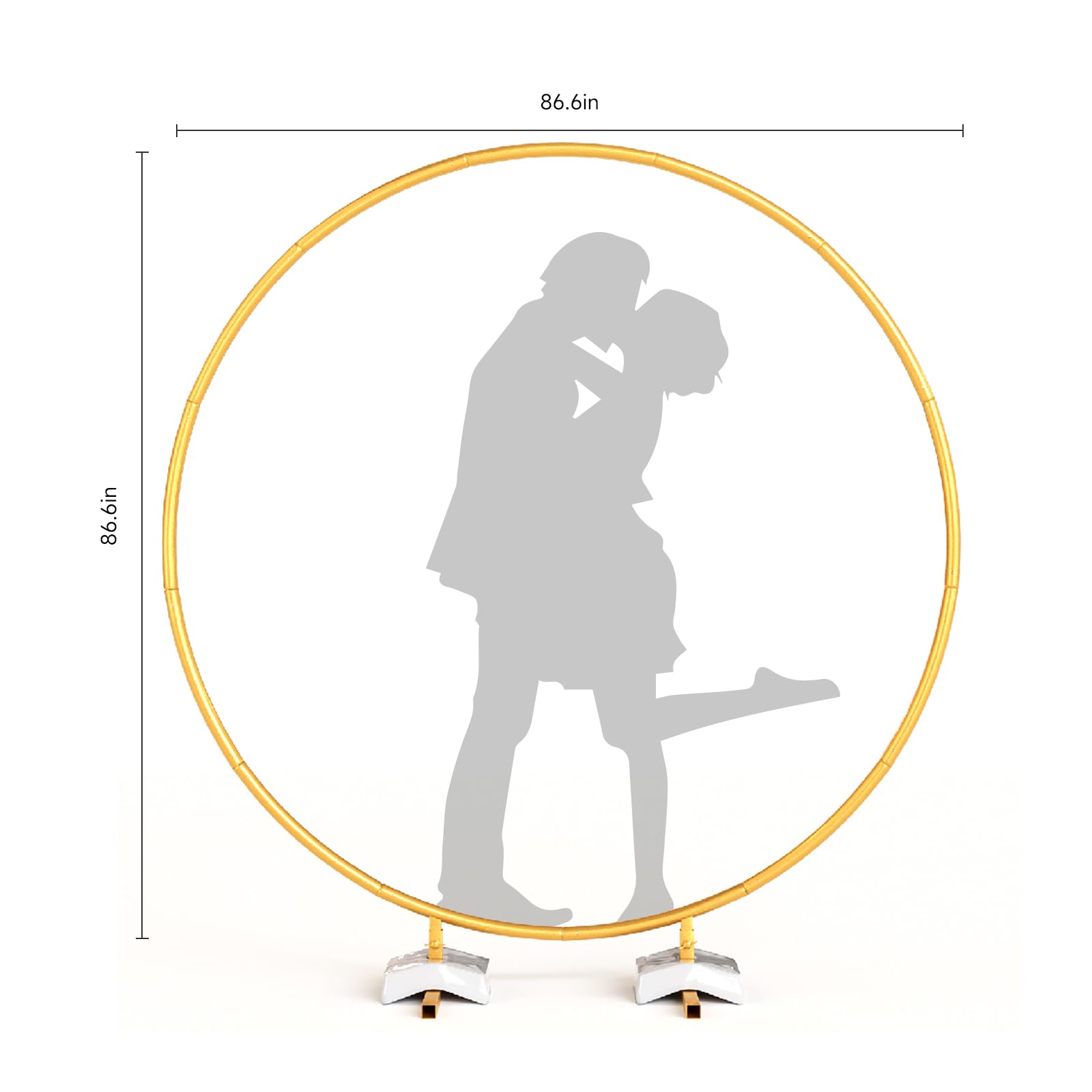 Arimilk Round Backdrop Stand 7.2ft wedding arch with Metal Circle Rings ...