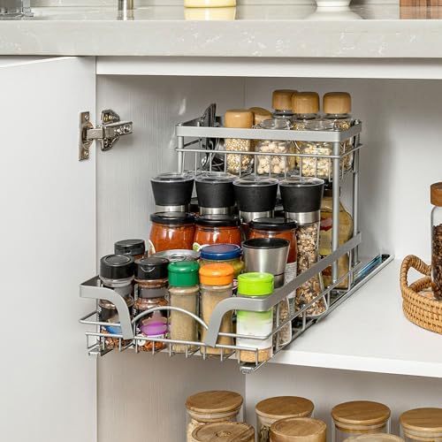 StorageWorks Pull Out Cabinet Organizer, Slide Out Storage Basket and ...