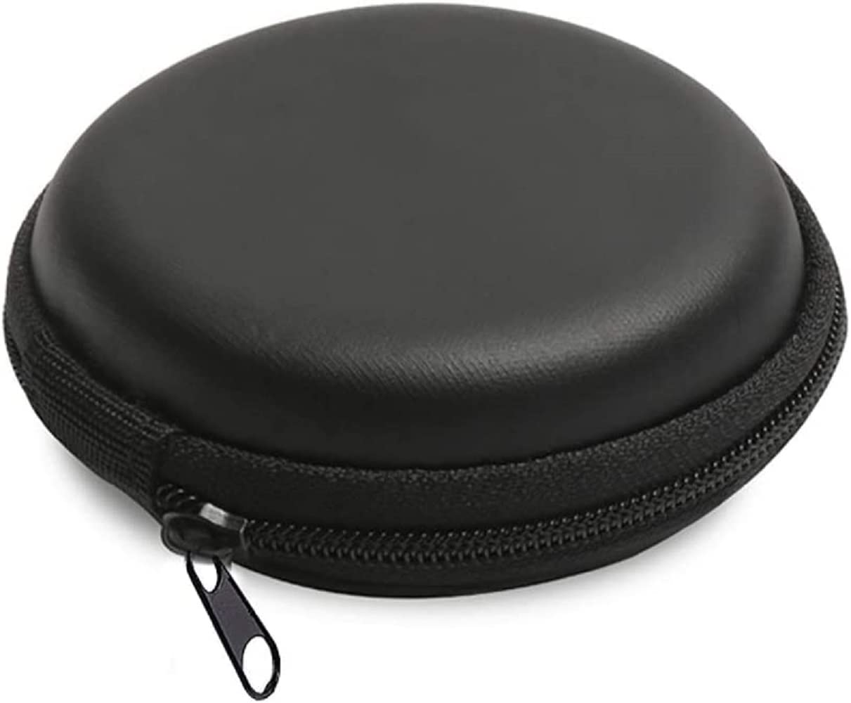 Small Round Pocket Earbud Travel Carrying Case with Zipper for Earphone ...