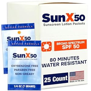 Amazon.com: Sun X 50 SPF Individual Sunscreen Packets Travel Size ...
