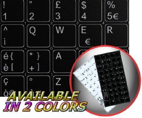 Amazon.com: ITALIAN KEYBOARD STICKERS BLACK BACKGROUND (15x15 SIZE ...