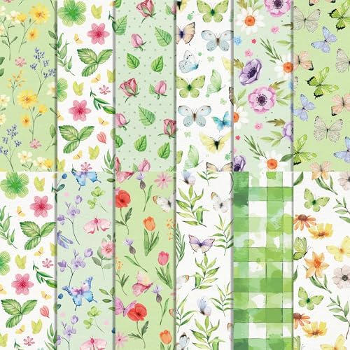 Amazon.com: Konsait 24 Sheets Double Sided Spring Scrapbook Paper 12x12 ...