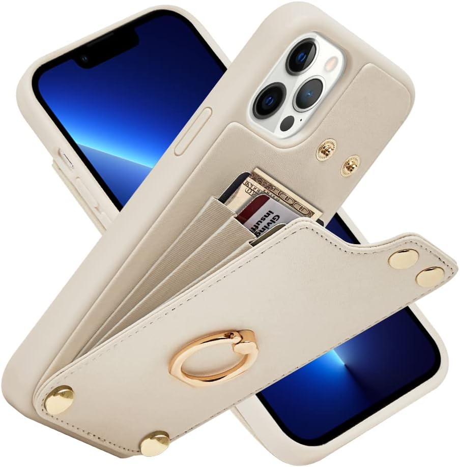 Amazon.com: LAMEEKU Wallet Case Compatible with iPhone 13 Pro Max, Leather Case with Card Holder ...