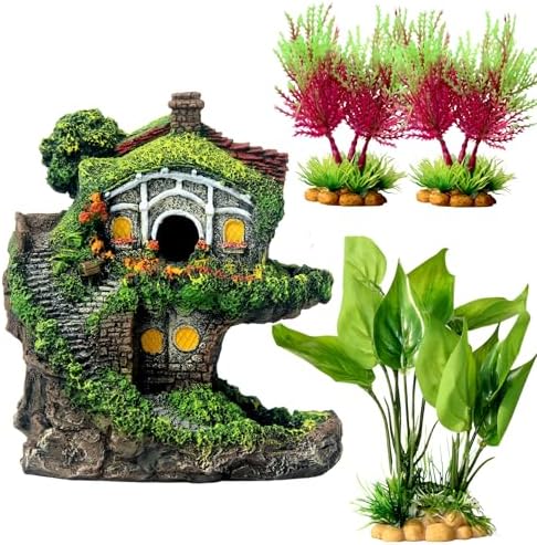 Amazon.com: RVQIGYPFish Tank Decoration Hobbit Cabin, Magic Underwater ...