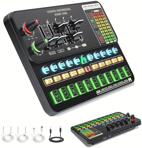 Amazon.com: YOVDA Audio Mixer for PC Gaming Streaming with DJ Mixer ...