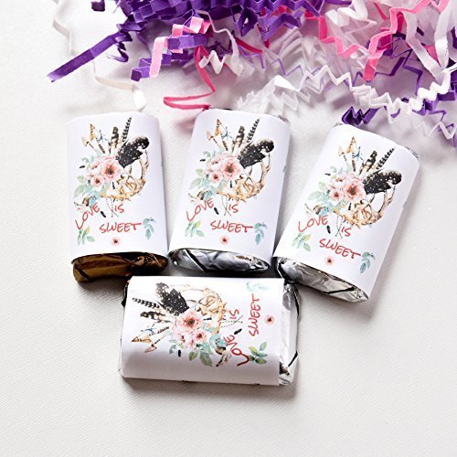 Amazon.com: 54 Boho Wedding Candy Wrappers Labels Feather Stag Horns ...