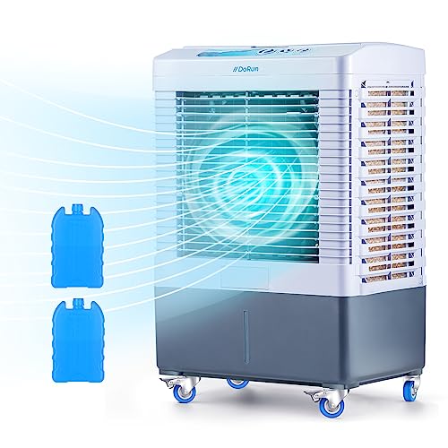 DoRun Portable Evaporative Cooler,2647 CFM Swamp Cooler with Filter, 3 ...