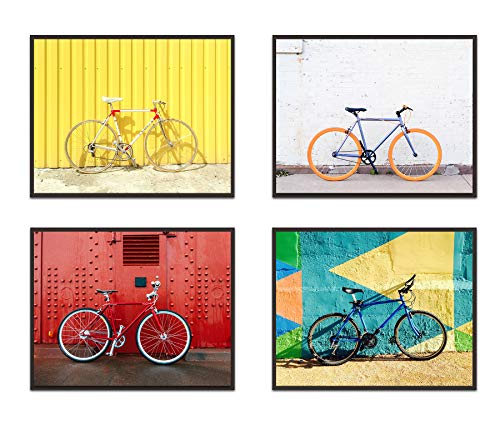 Amazon.com: Bicycle Set Photography Prints, Set of 4, Unframed, Cycling ...