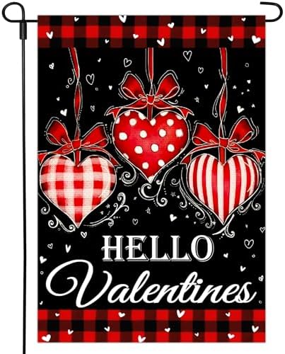 Amazon.com : Shuitouk Valentines Day Garden Flags 12×18 Double Sided 3 ...
