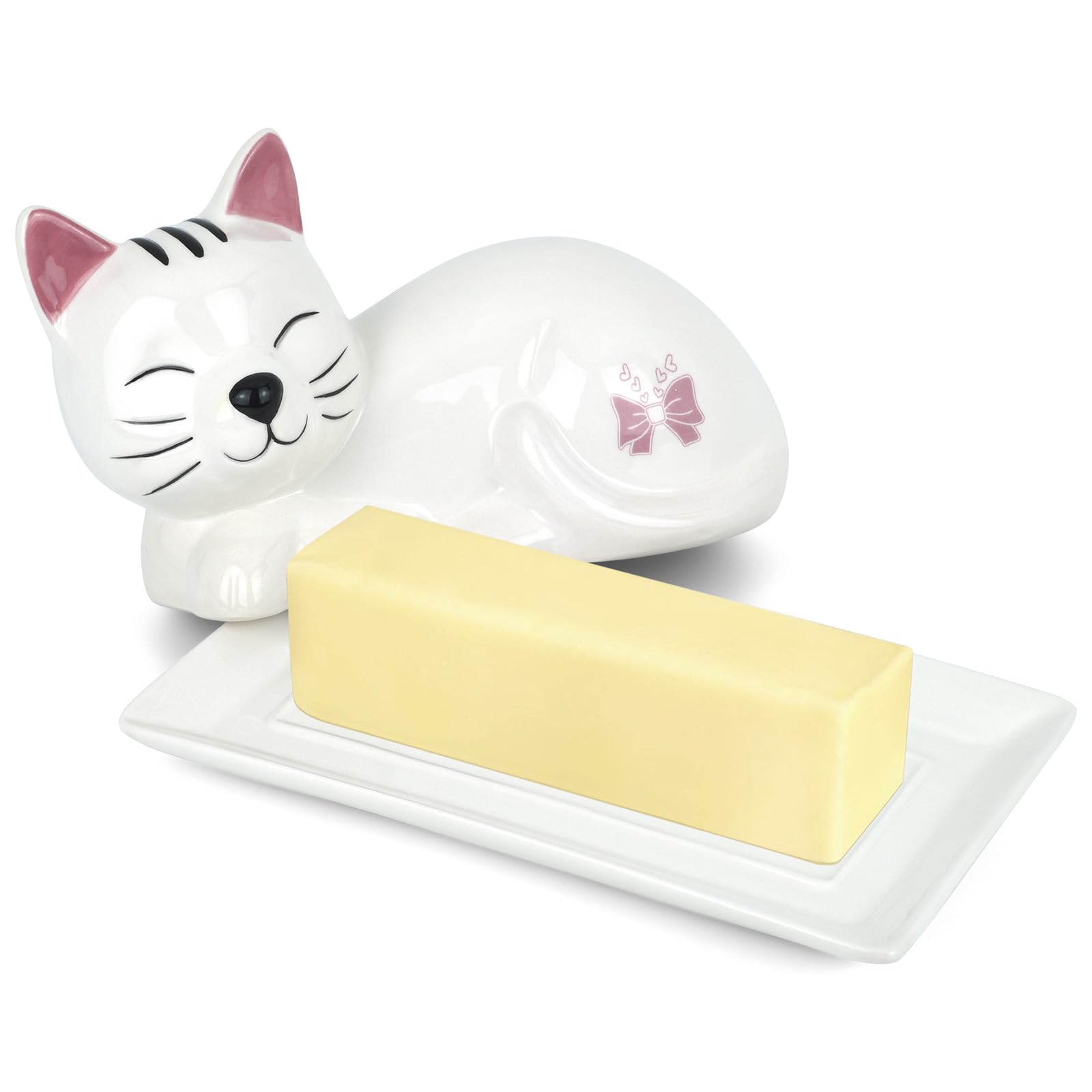Amazon.com | Cat Butter Dish with Lid - Cute Butter Dish - Butter Tray ...
