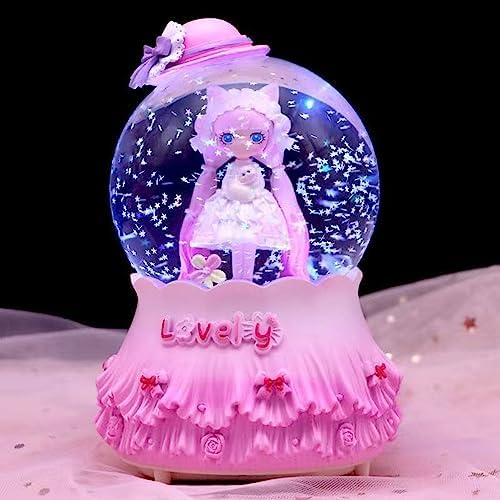 Amazon.com: Snow Globes,Princess Music Snow Globe with Automatic Snow ...