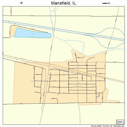 Amazon.com: Large Street & Road Map of Mansfield, Illinois IL - Printed ...
