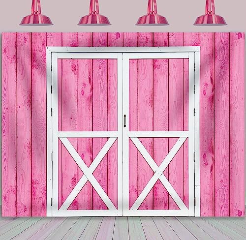 Amazon.com : BINQOO 8x6ft Pink Barn Backdrop Cow Birthday Cowgirl ...