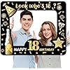 18th Black Gold Inflatable Photo Booth Selfie Frame,18th Birthday Party ...