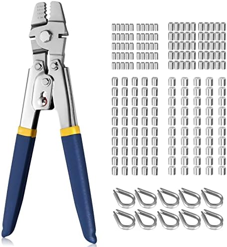 VORXEON Wire Rope Crimping Swaging Tool Kit for Wire Cable Crimps 0.1-2 ...