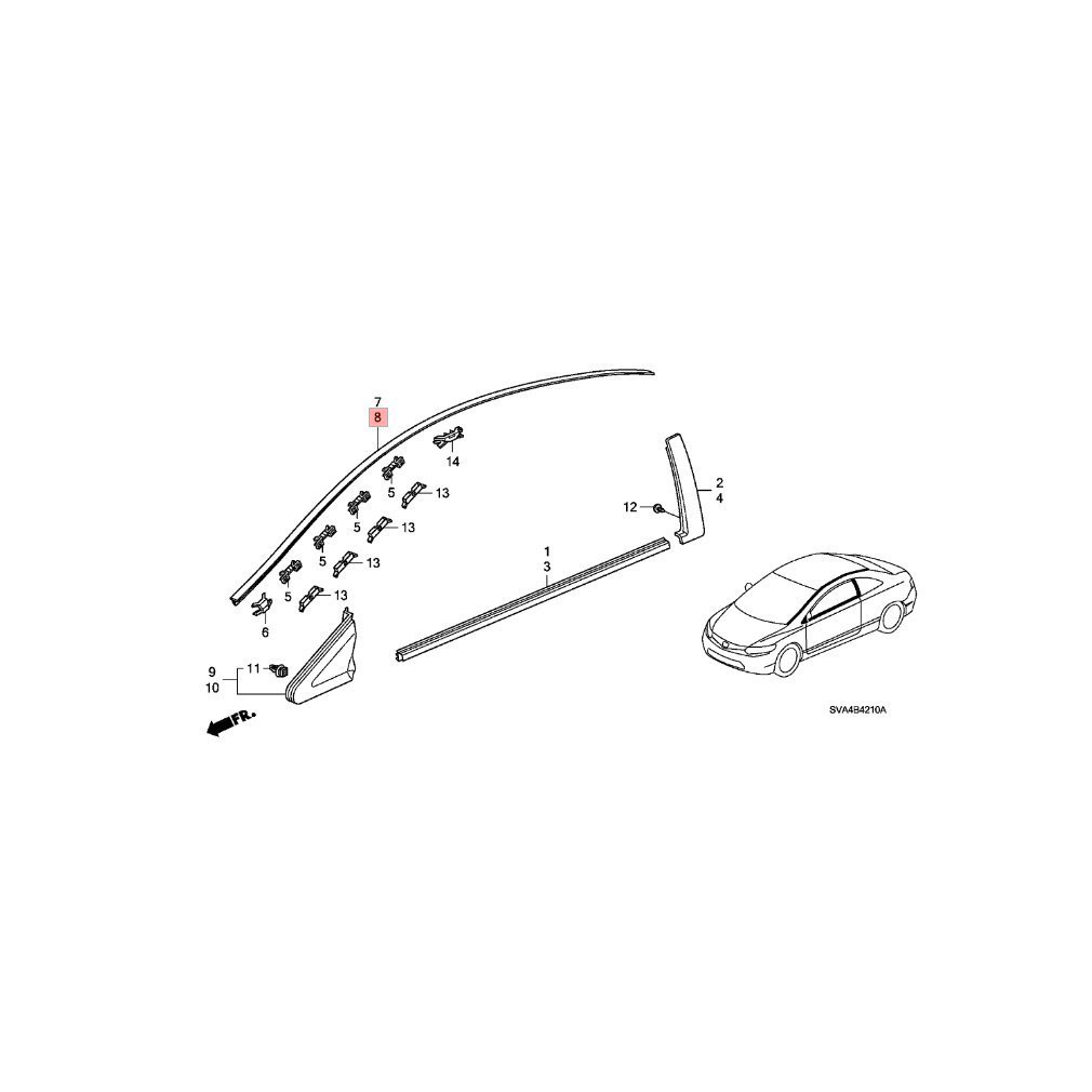 Buy Genuine Honda 73166-SVA-A01 Left Drip Side Molding Online at ...