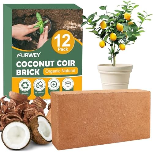 Amazon.com : FURWEY 12 Pack Compressed Coco Coir Bricks for Plants 100% ...