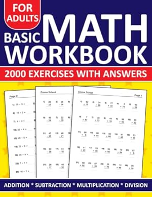 Basic Math Workbook For Adults With Addition, Subtraction ...