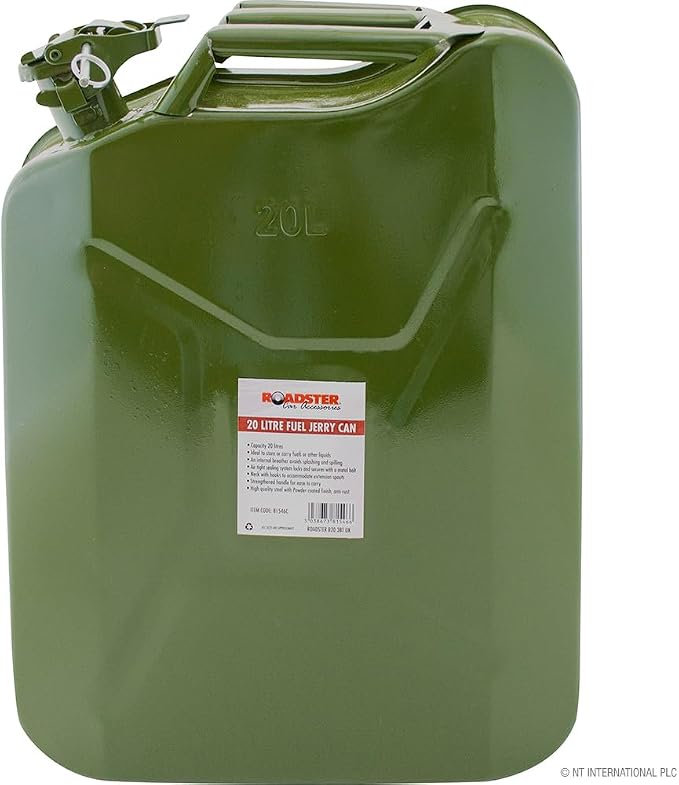 20L Metal Jerry Can - Ideal For Transporting Petrol, Diesel & Fuel ...