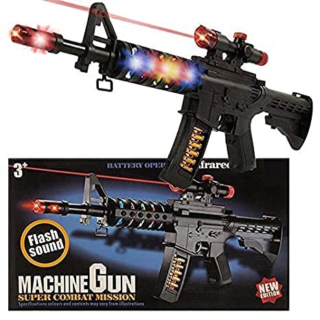 D Pluse Machine Gun Super Combat - Light and Sound Musical Gun Toy with ...