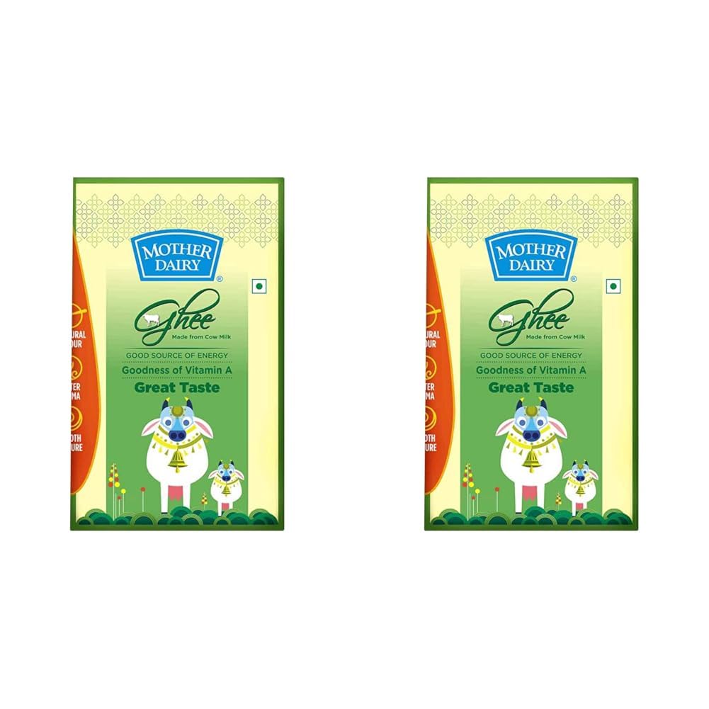 MOTHER DAIRY Cow GHEE CEKA Pack 1LTR (Pack of 2) : Amazon.in: Grocery ...