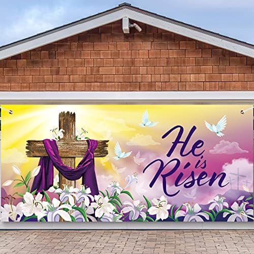 Amazon.com: He is Risen Easter Backdrop, Easter Jesus Backdrop Banner ...