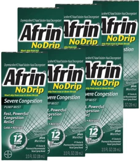 Amazon.com: Afrin No Drip Severe Congestion 12 Hour Nasal Spray, 20 ml ( Pack of 3 ) : Health ...