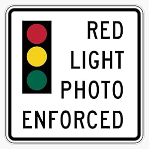 Amazon.com - American Road Signs R10 Series : RED Light Photo ENFORCED ...