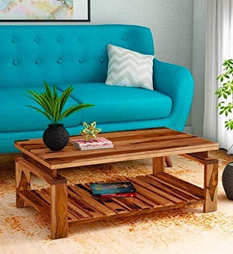 Chetak Furniture Rectangle Wooden Center Coffee Table for Living Room ...
