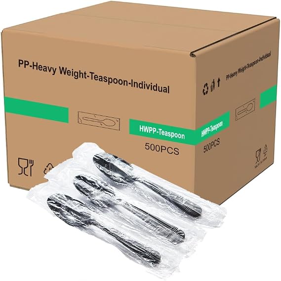 Amazon.com: Fuling Heavyweight Black Plastic Teaspoons, 6 Inch, 500 ...