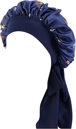 Amazon.com : Silk Satin Bonnet for Sleeping Stretchy Bonnet for Curly ...