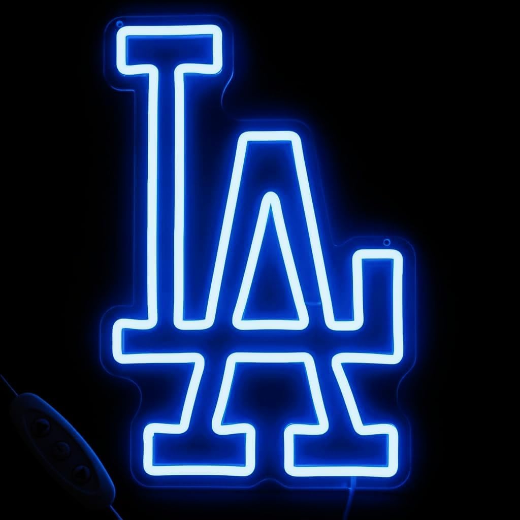 Baseball Dodgers Neon Sign for Garage, Los Angeles Cool Light for Wall ...
