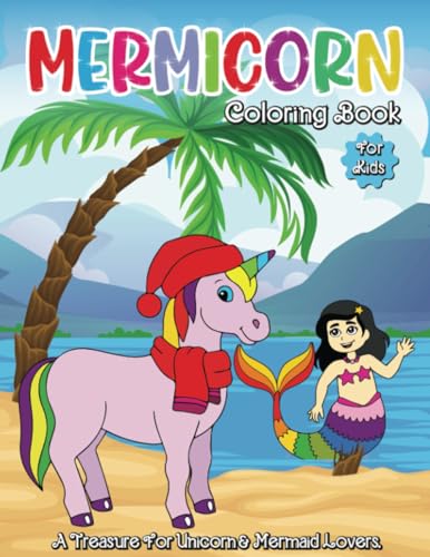 Amazon.com: MERMICORN: A Mermaid and Unicorn Coloring Book for Kids, 50 ...