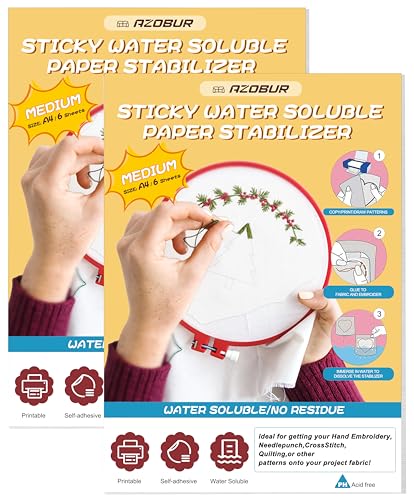 Snapklik.com : 12Pcs self-Adhesive Water Soluble Embroidery ...