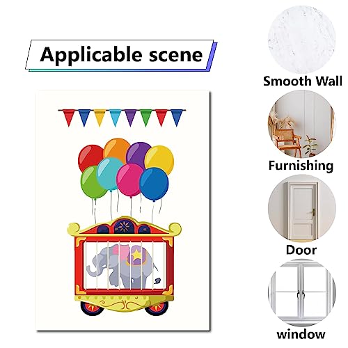 CREATCABIN 9 Sheets Circus Carnival Animals Window Clings Clown ...