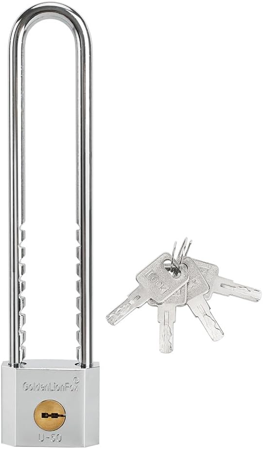 Long Shackle Padlock - Laminated Steel Waterproof Padlock - 2 Inch Long ...