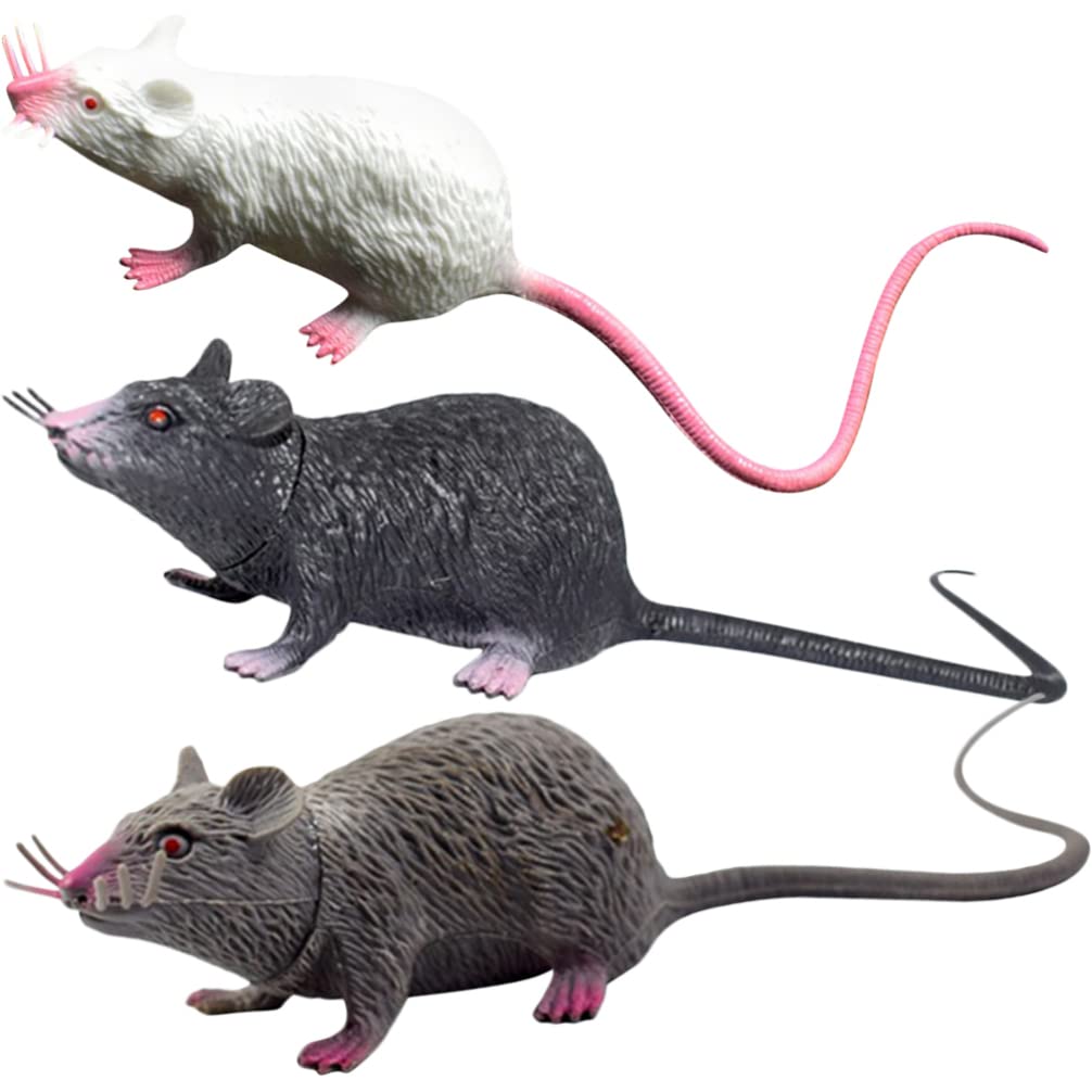 Amazon.com: Toyvian 3pcs Fake Rat Toy Model Fake Mice Rat Prop ...