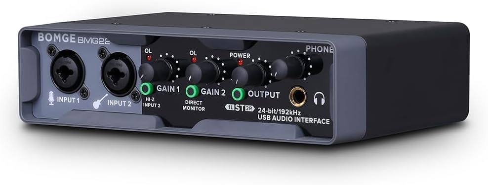 Amazon.com: BOMGE mini 2 Channel USB Audio Interface for Recording ...