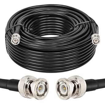 MOOKEERF RG8X BNC Male to BNC Male Coaxial Cable 100FT 50 ohm Ultra Low Loss for Antenna, RF ...