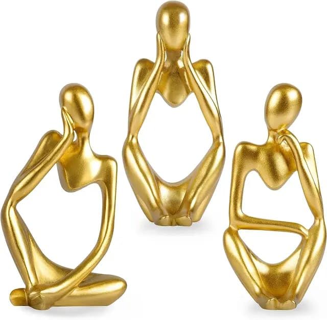 Buy Decorative Abstract Thinker Men Statue Set of 3 Modern Art ...
