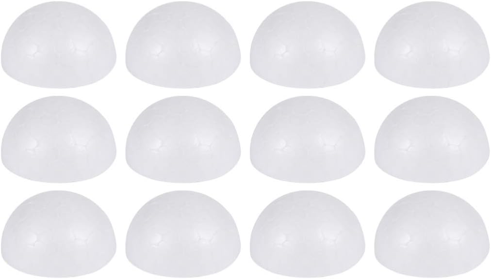 Healifty 15PCS Half Foam Ball Shapes Semi Circle Styrofoam Ball White ...