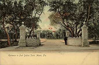 Entrance to Fort Dallas Park Miami, Florida FL Original Antique ...