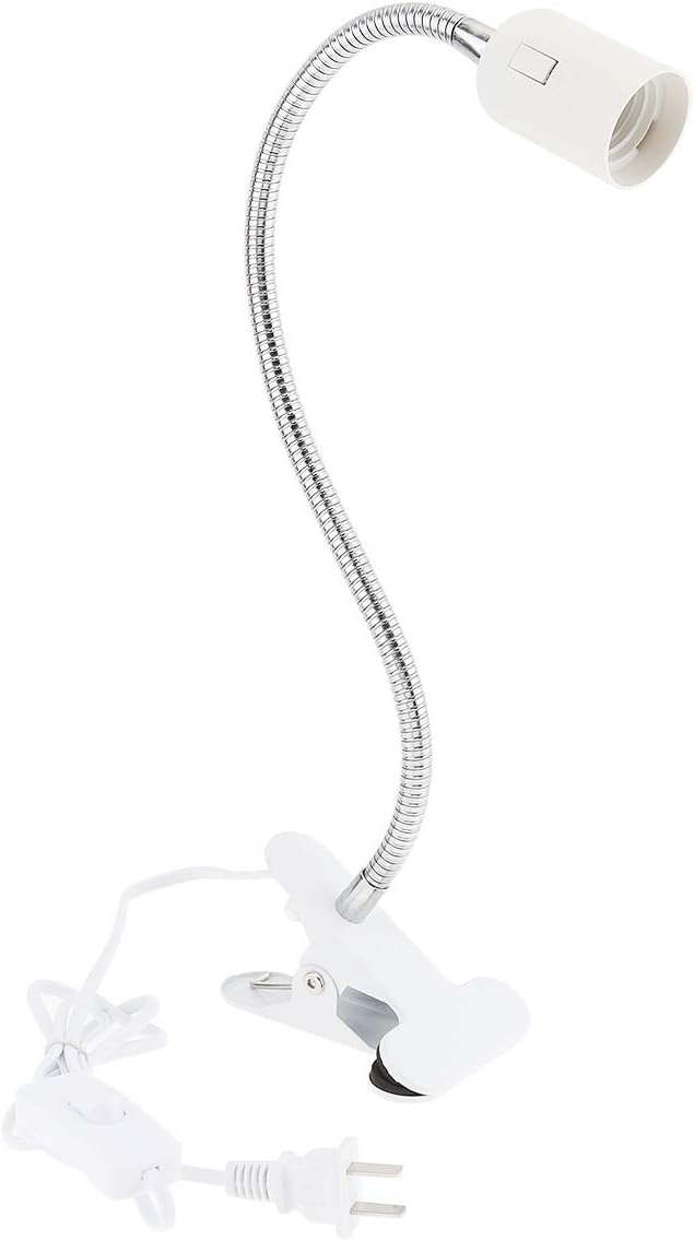 RTNLIT E26/E27 Clip Desk Lamp Holder, Clamp Lamp Fixture with On/Off ...