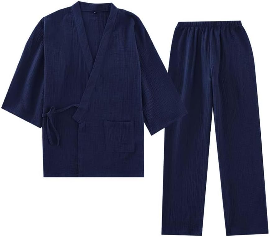 Amazon.com: Fendawn Strive Classical Japanese Style Men Cotton Bathrobe ...