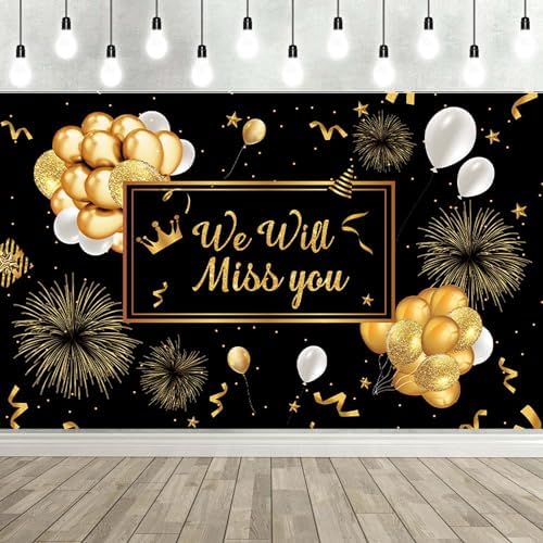 Amazon.com : generic We Will Miss You Banner Backdrop - Retirement ...